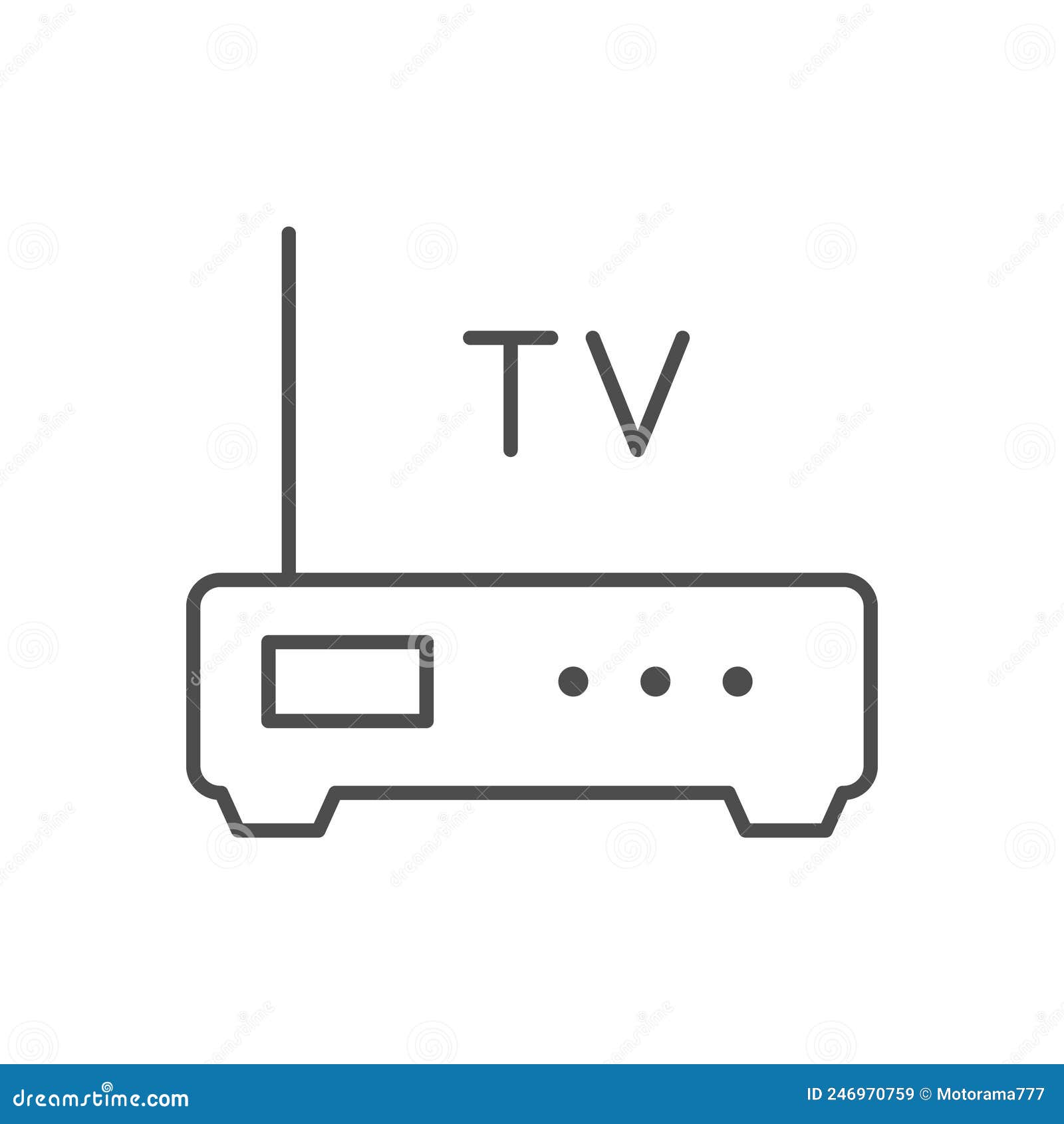 TV box line outline icon stock vector. Illustration of accessory ...