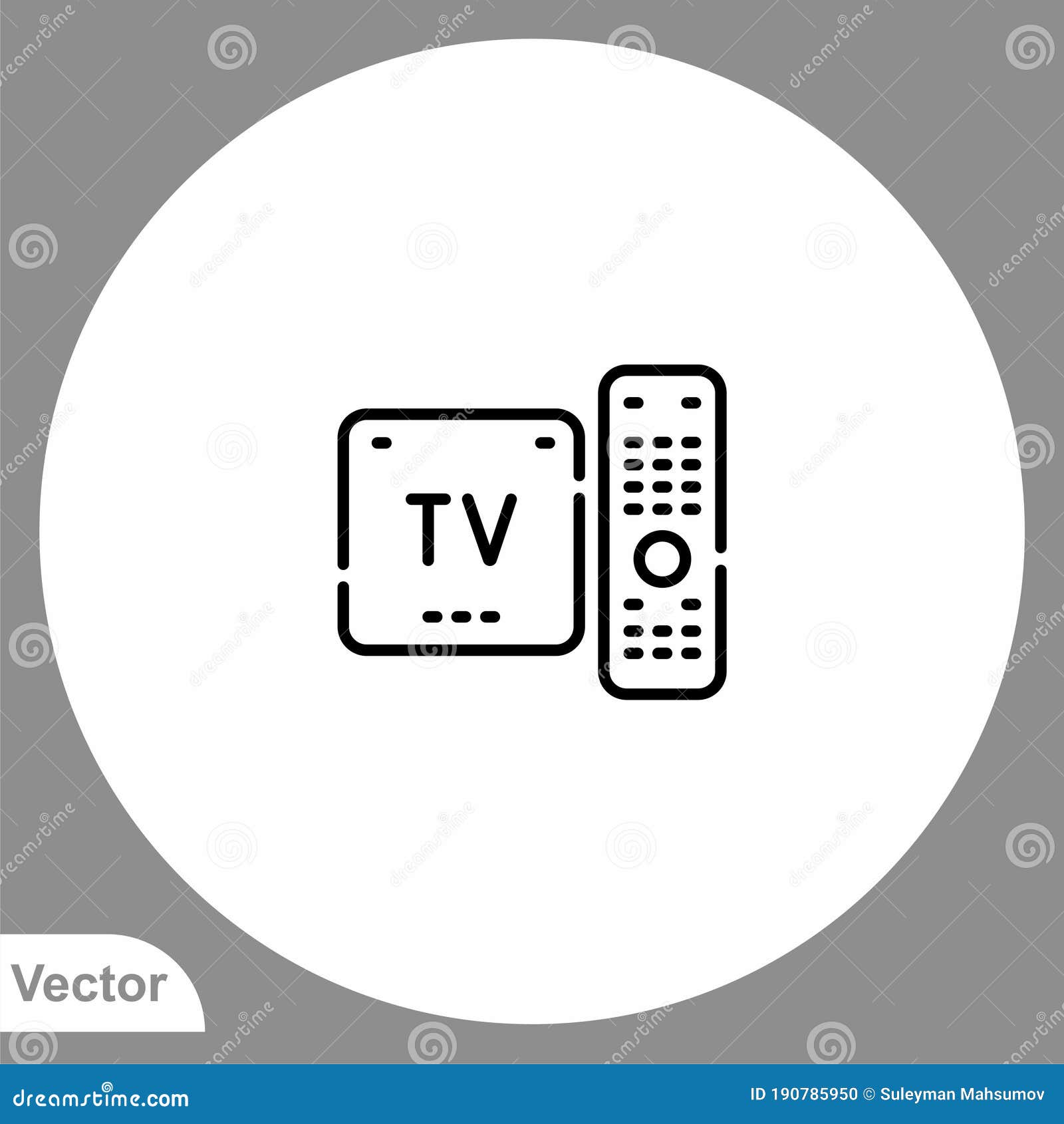 Tv Box Vector Icon Sign Symbol Stock Vector - Illustration of cable ...