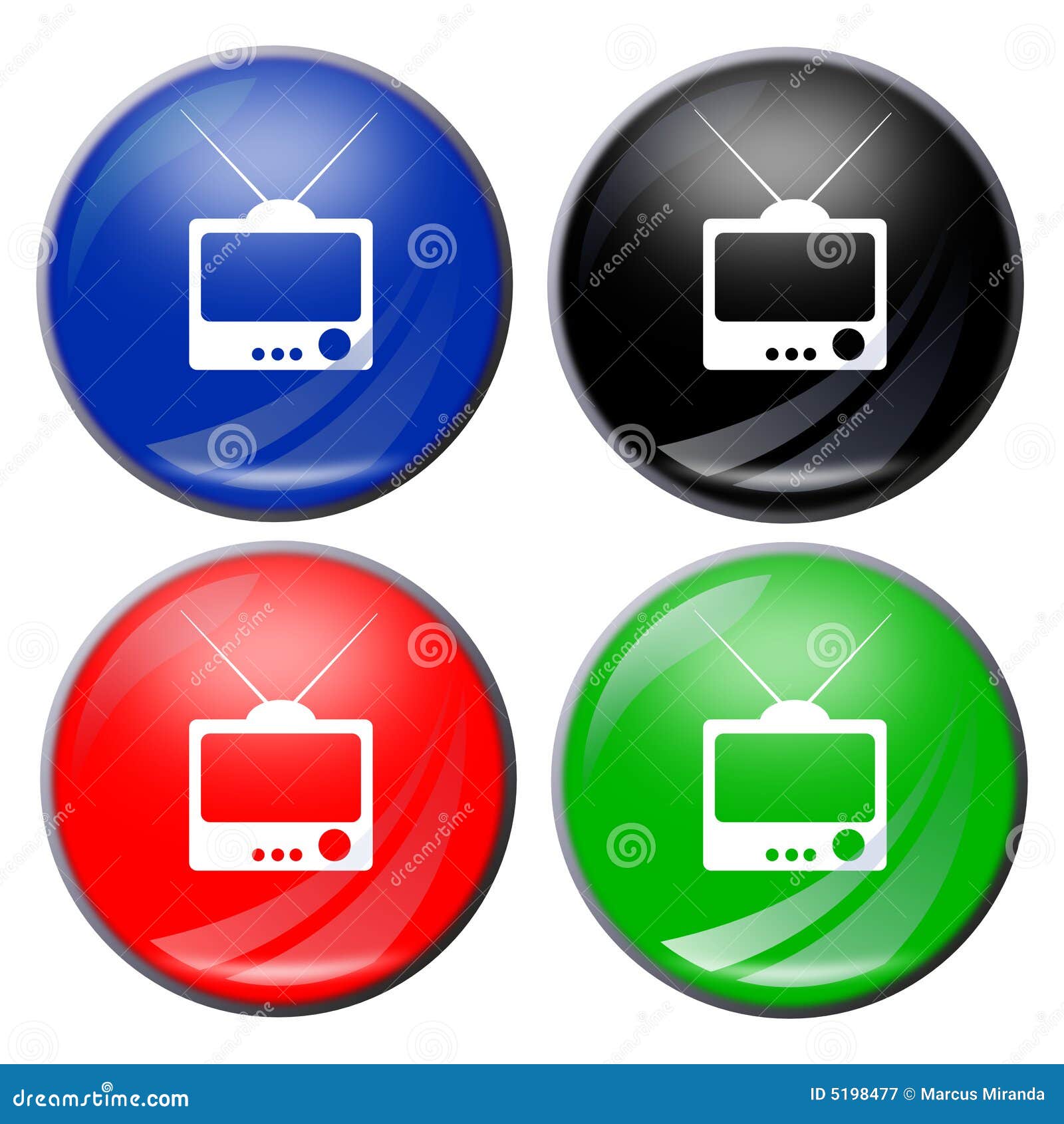 Tv button stock illustration. Illustration of silhouette - 5198477