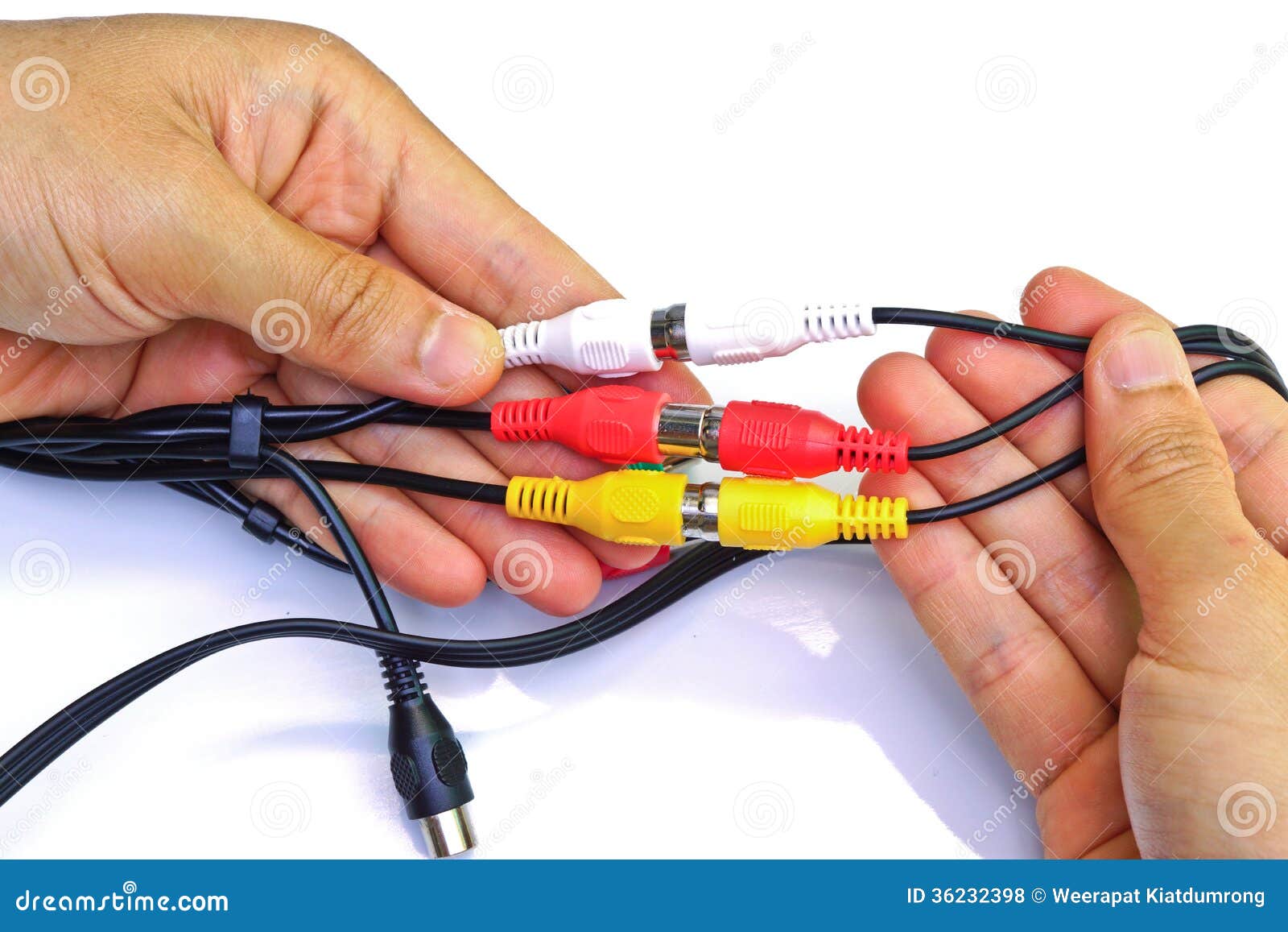 Tv cable jack stock photo. Image of yellow, music, electric - 36232398