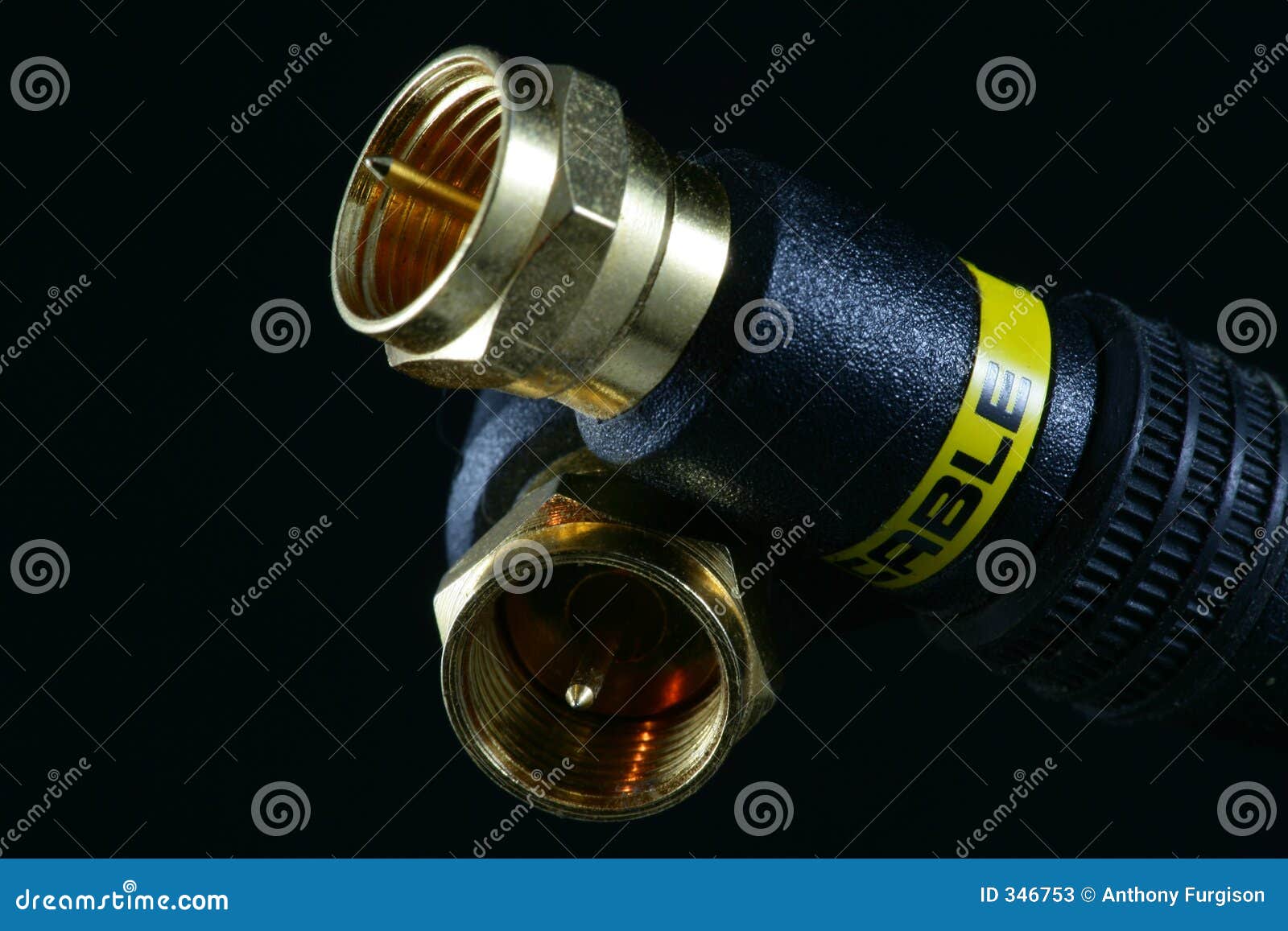 TV Cables stock image. Image of gold, video, connector - 346753