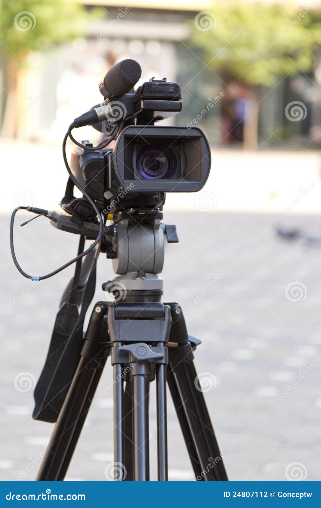 TV camera stock photo. Image of live, street, tripod - 24807112