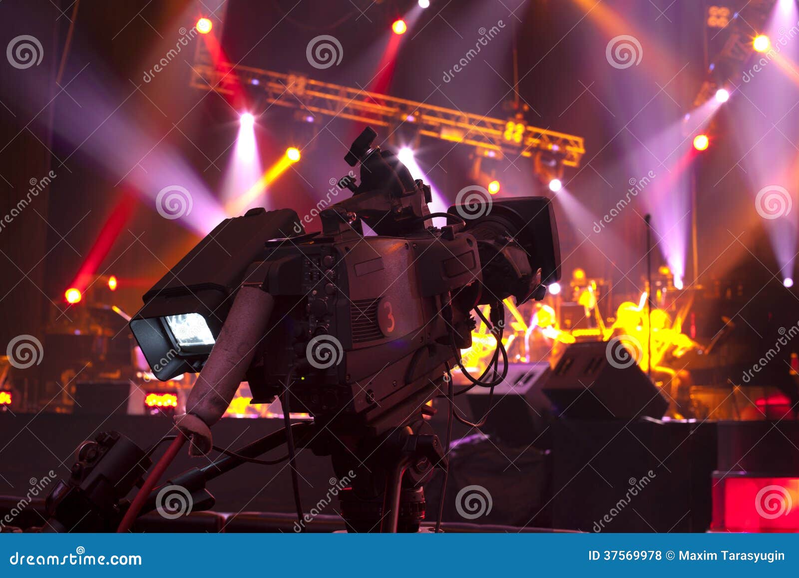 Tv camera stock photo. Image of camera, headphones, cameraman - 37569978