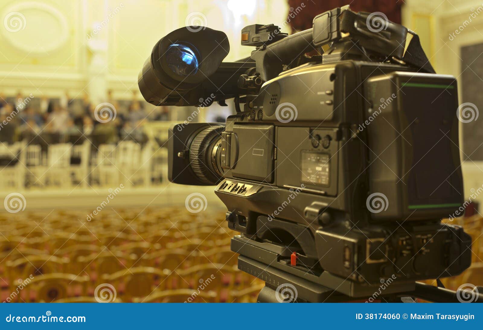 TV camera stock photo. Image of journalist, happiness - 38174060
