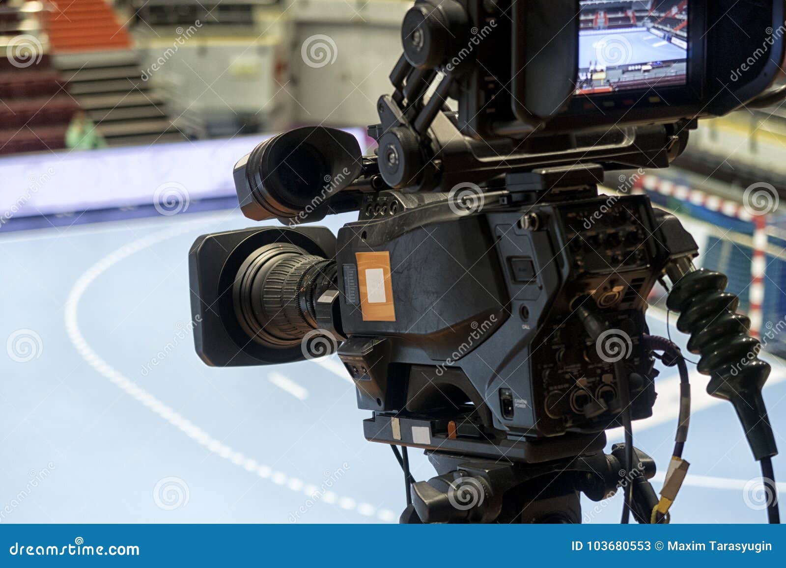 TV Camera for Broadcast Handball Stock Image - Image of isolated ...