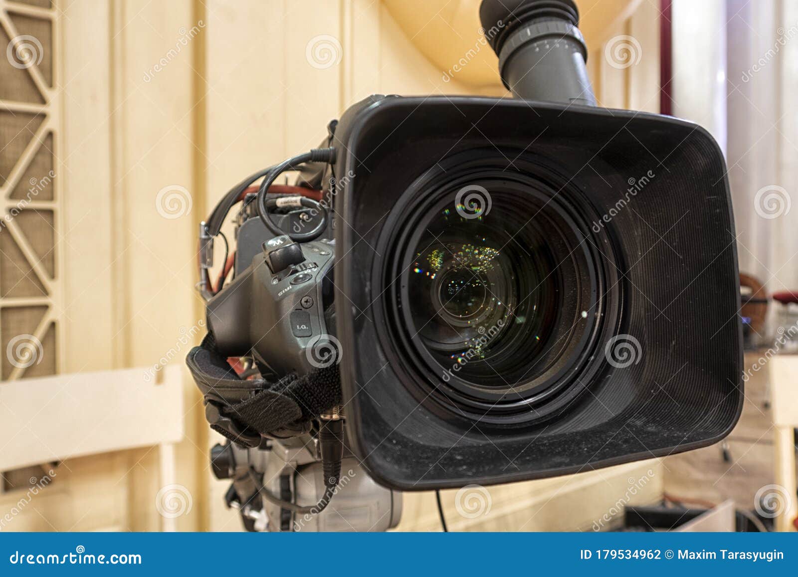 Tv Camera in a Concert Hall. Digital TV Camera Stock Photo - Image of ...