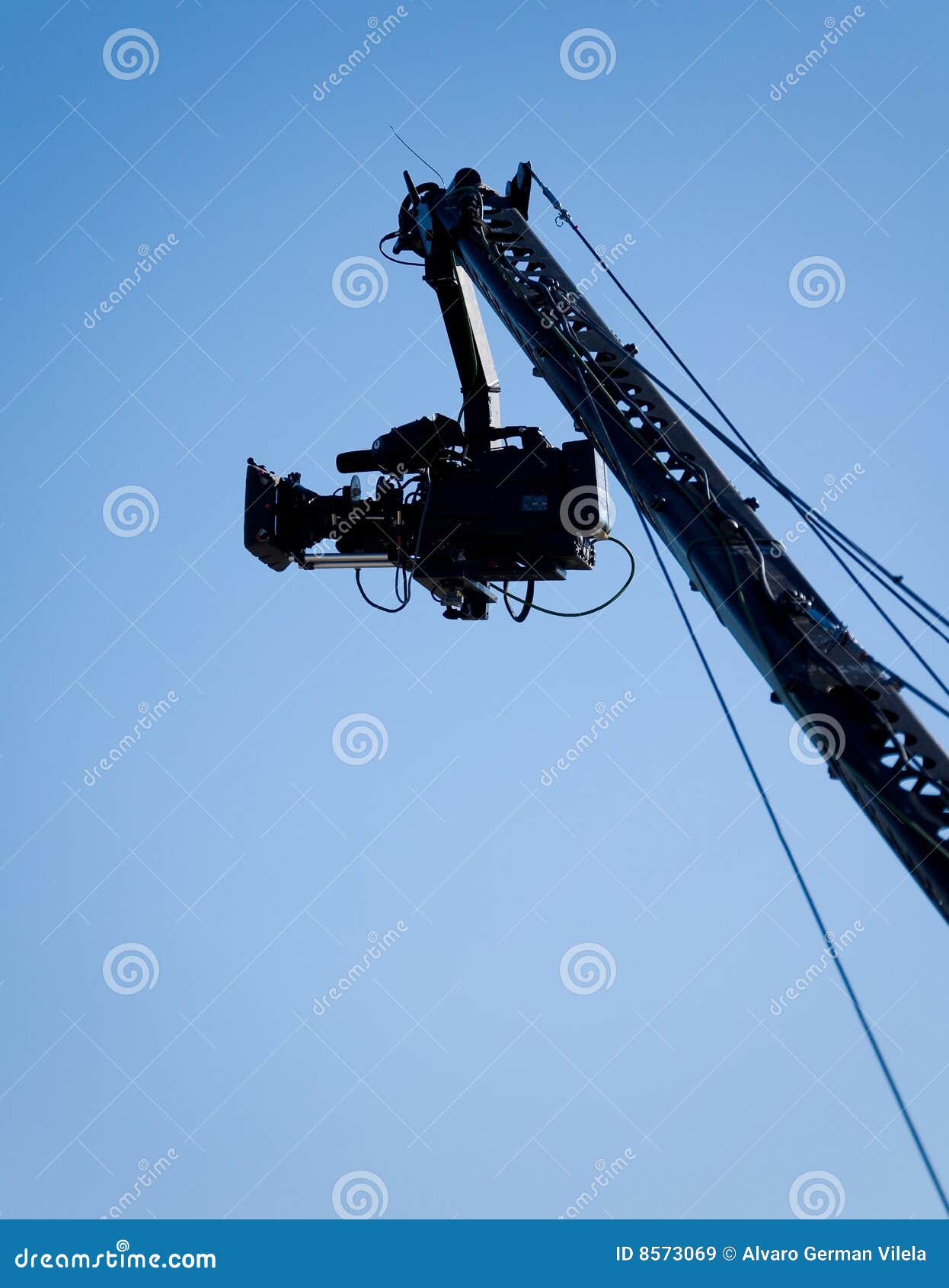 TV Camera in crane stock image. Image of record, optic - 8573069
