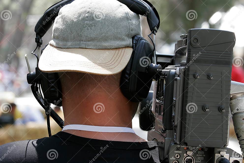 Tv camera crew stock photo. Image of gear, disk, plan, news - 203904
