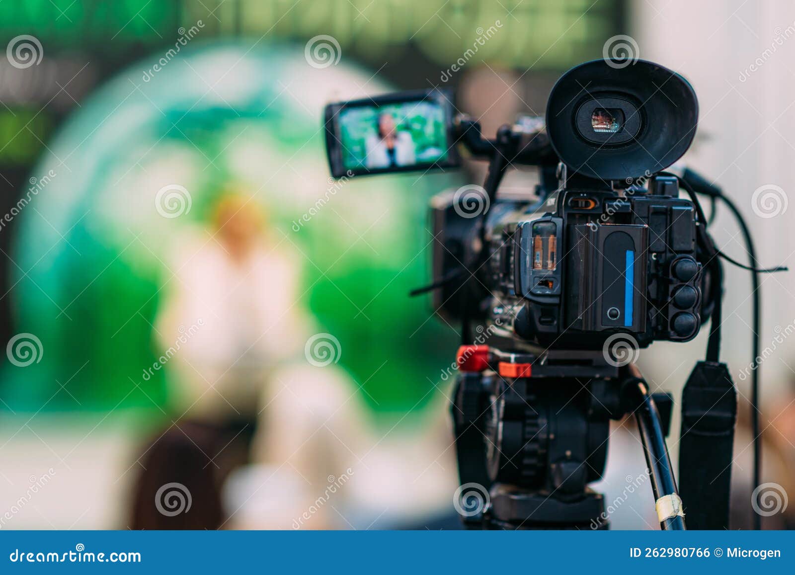 TV Camera at a Green Energy Public Media Event Stock Photo - Image of ...