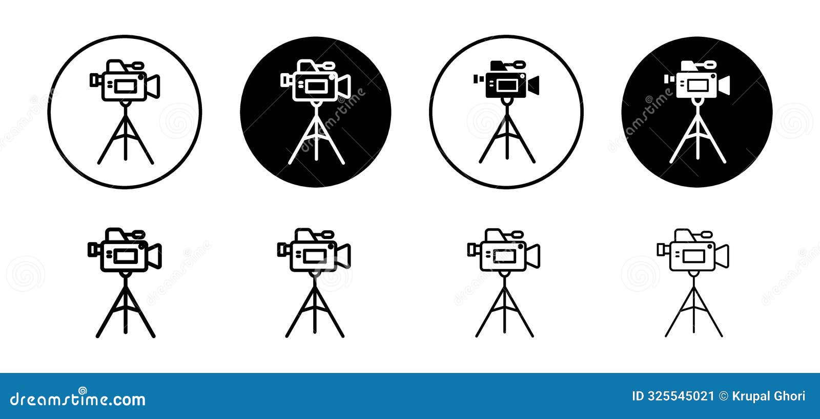TV Camera Icon Vector Set Collection for Web Stock Illustration ...