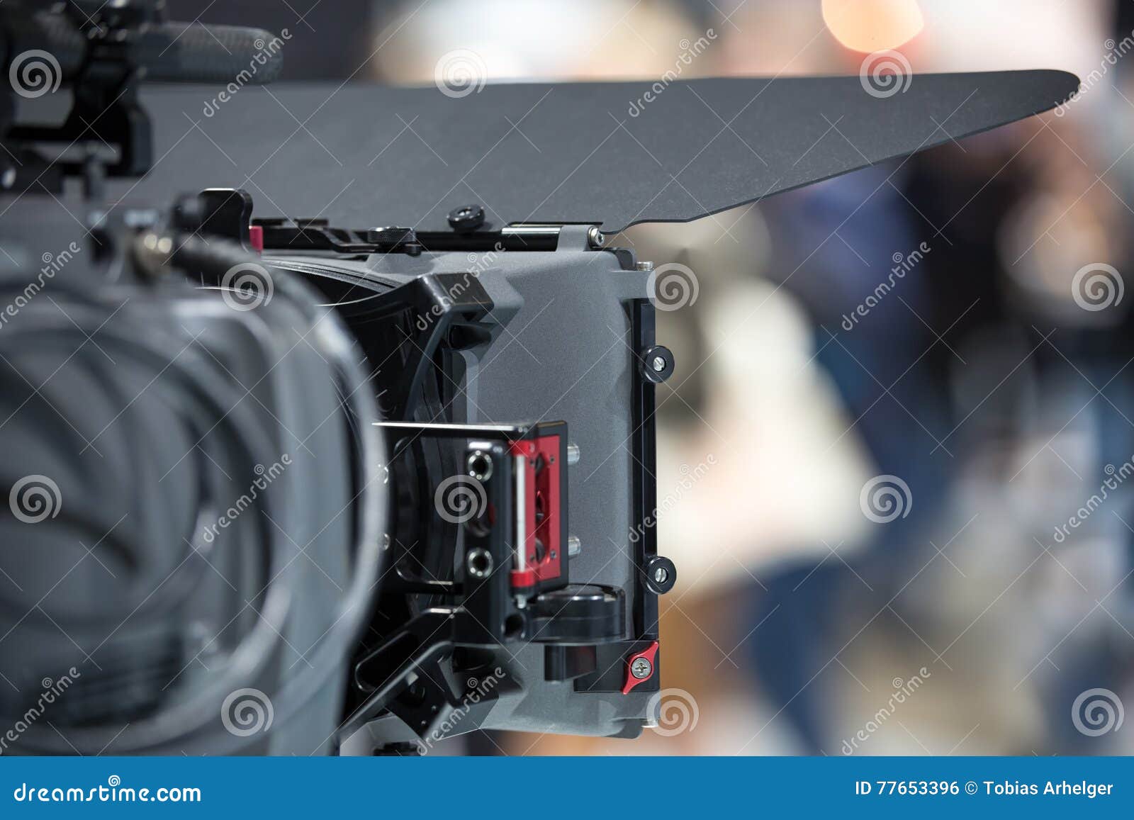 Tv camera look from behind stock photo. Image of objective - 77653396