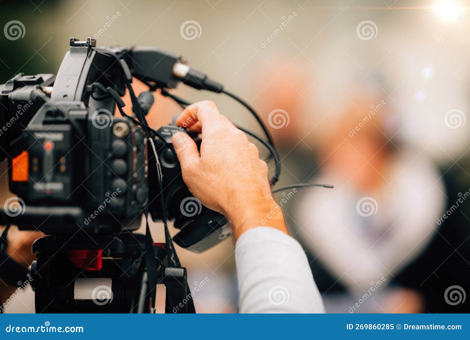 TV Camera at a Press Conference Stock Image - Image of conference ...