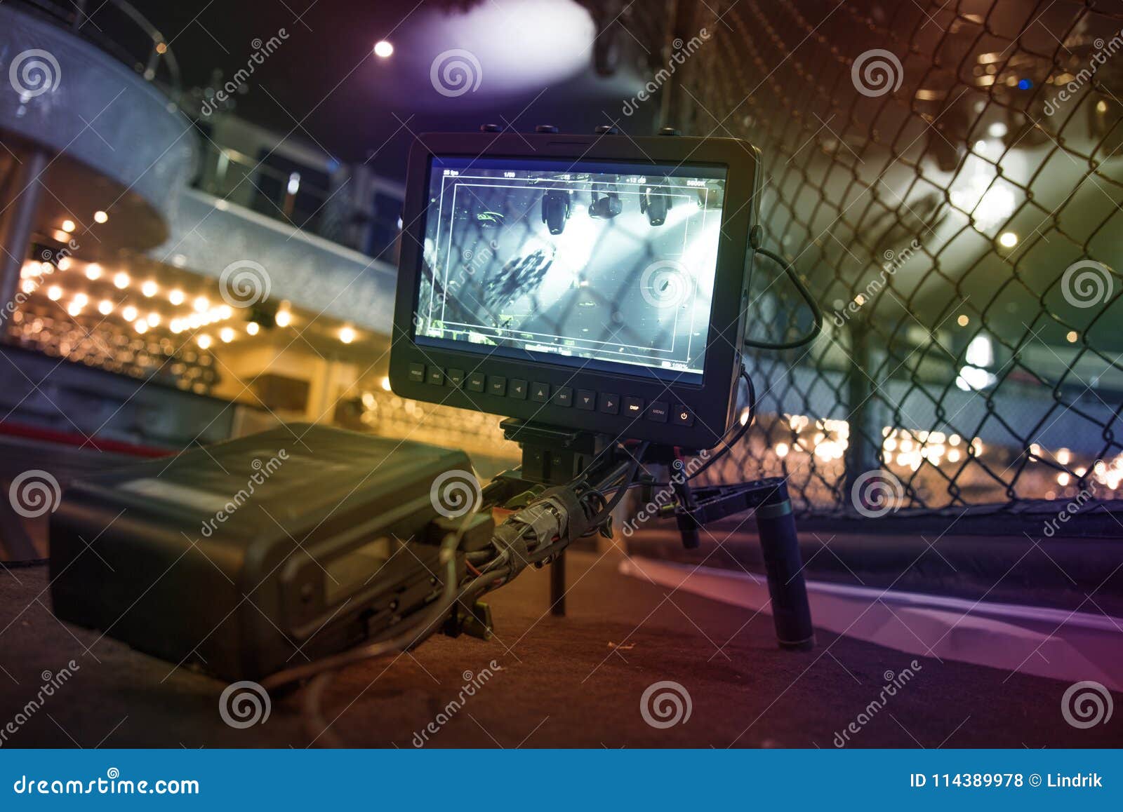 TV camera in recording stock photo. Image of news, background - 114389978