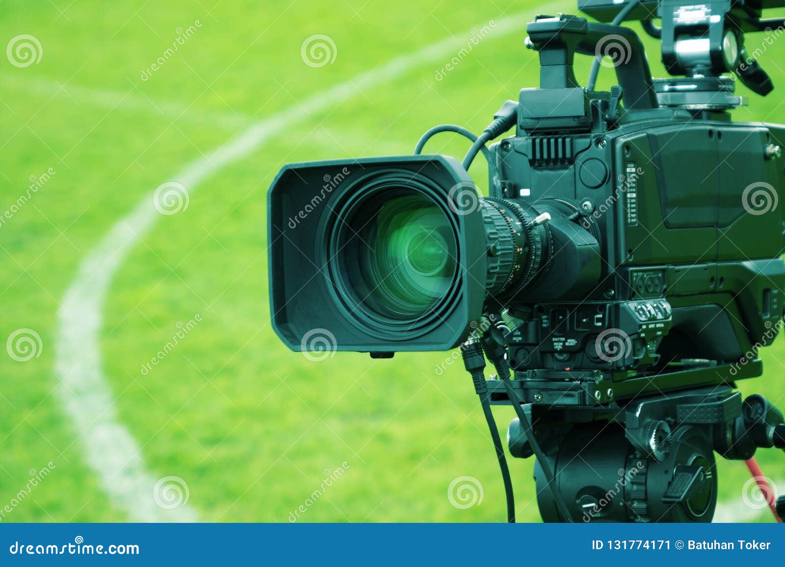 TV Camera at the Stadium during Football Matches Stock Image - Image of ...