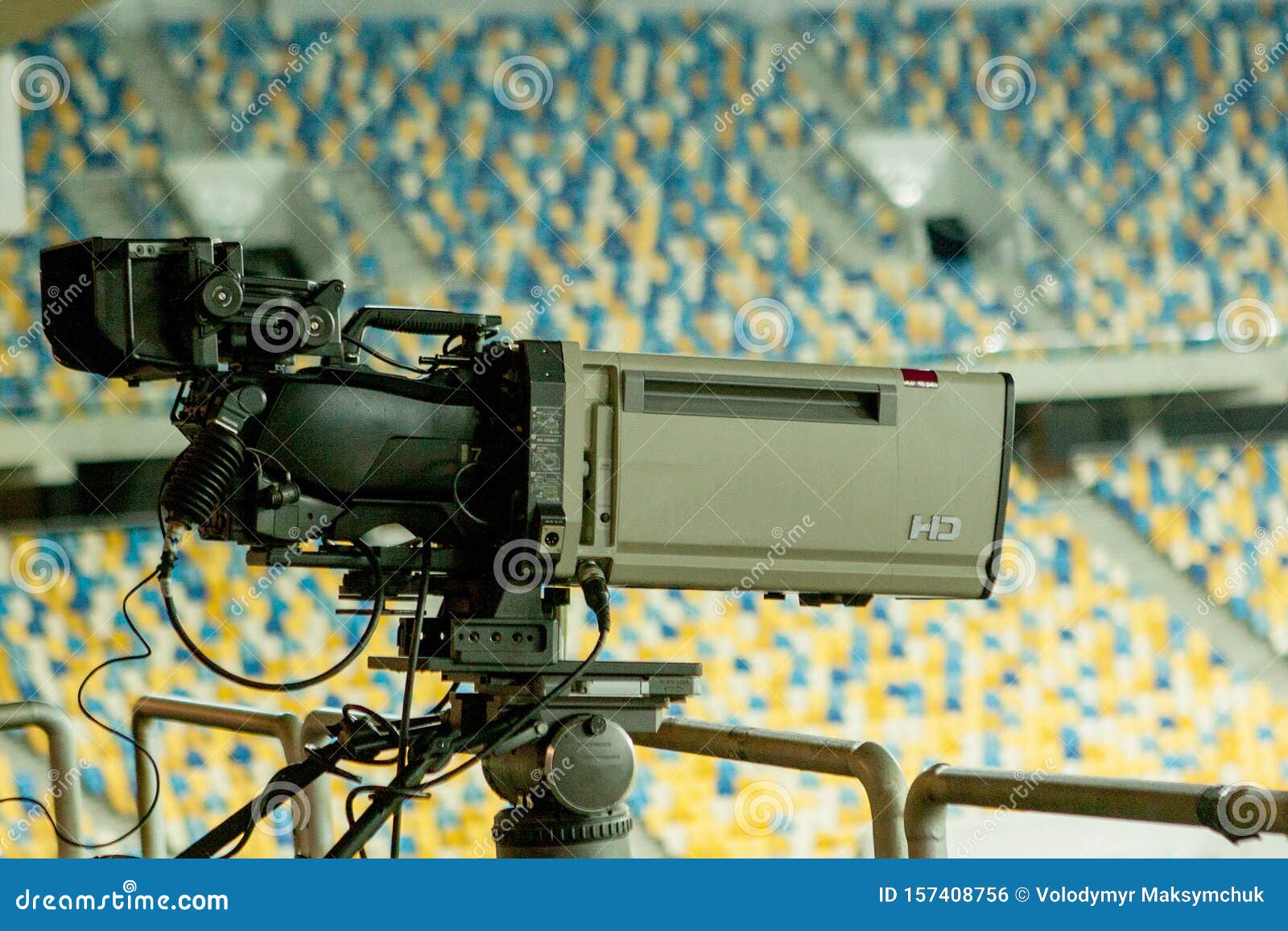 TV Camera at the Stadium during Football Matches Stock Photo - Image of ...