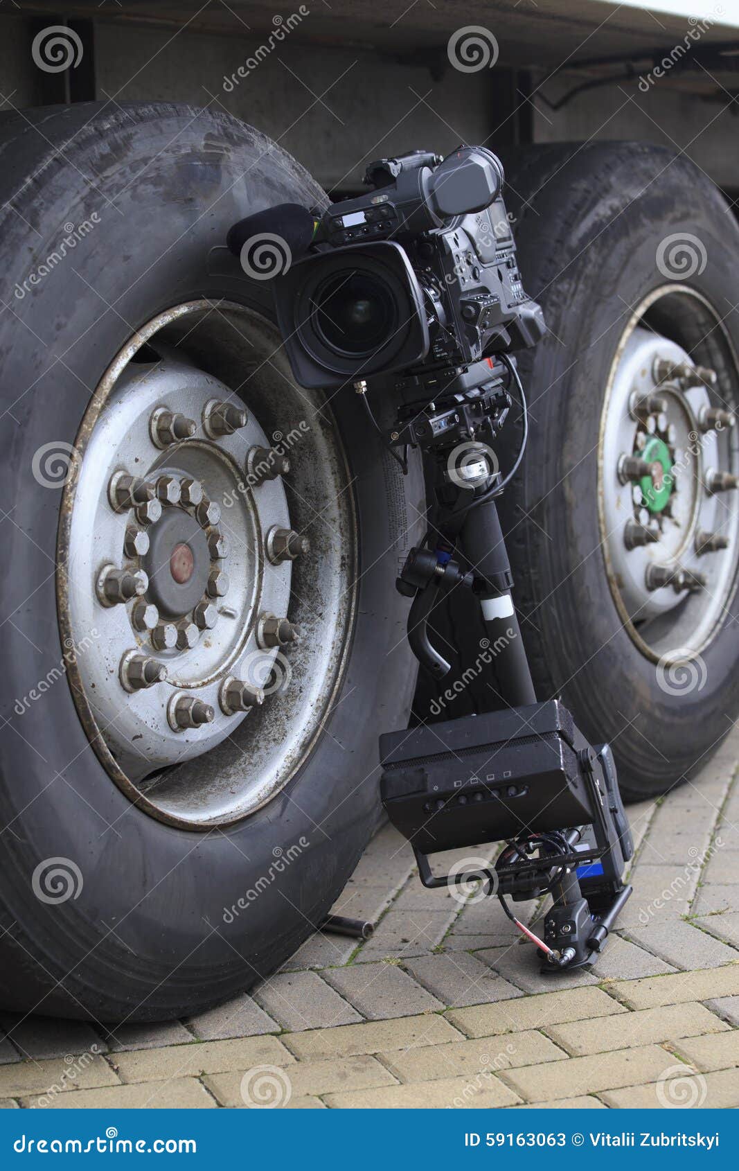 TV camera with steadicam stock image. Image of leaning - 59163063