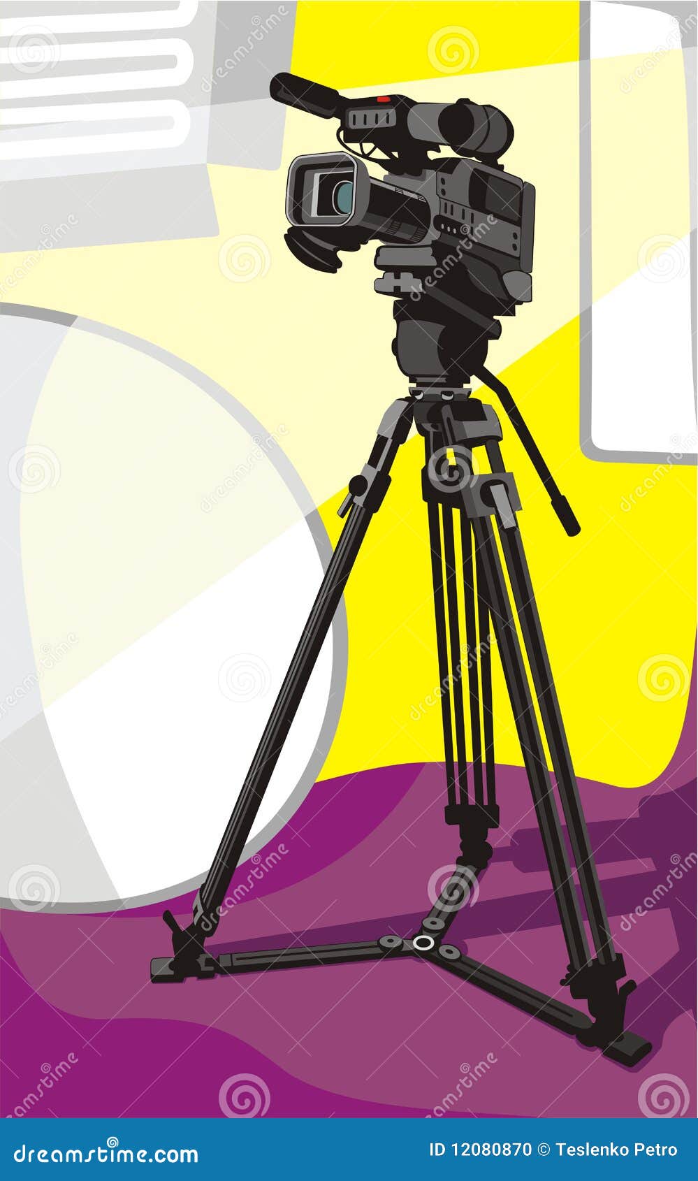 Tv camera at studio stock illustration. Illustration of video - 12080870