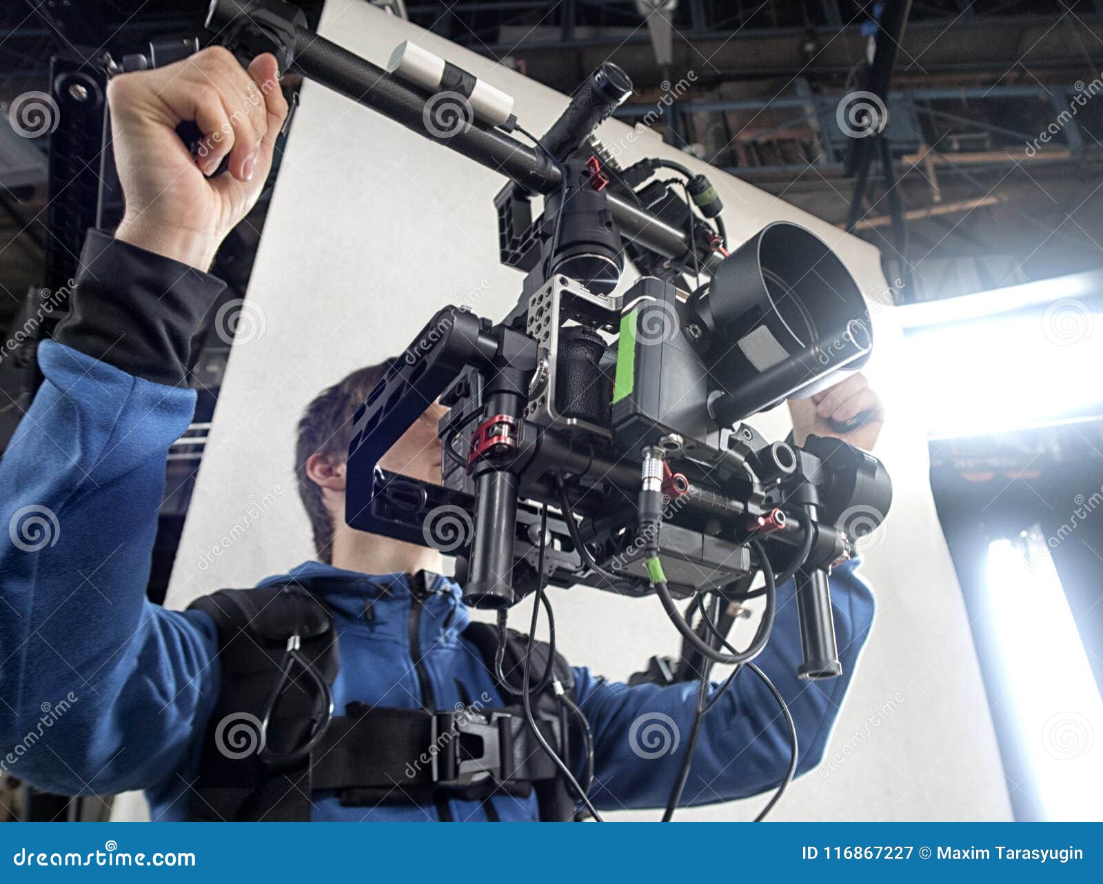 Tv camera in the studio. stock image. Image of motion - 116867227