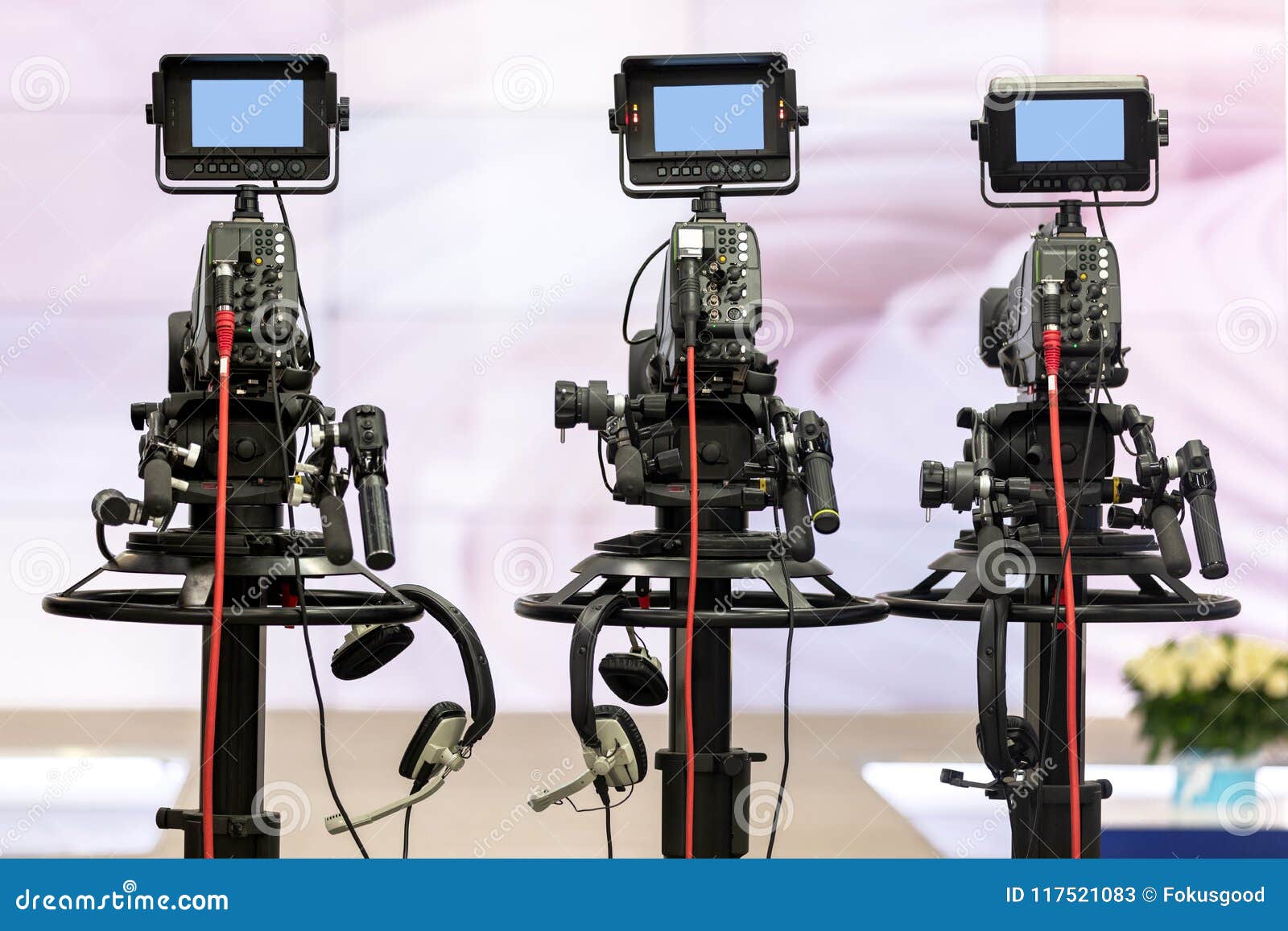 TV cameras on TV show stock image. Image of ring, media - 117521083