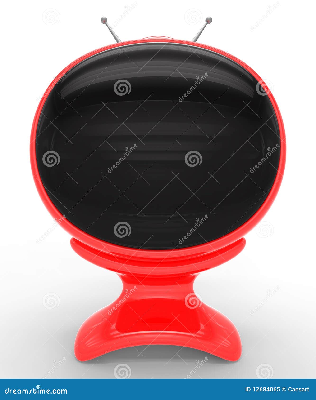 TV cartoon red model stock illustration. Illustration of watching ...