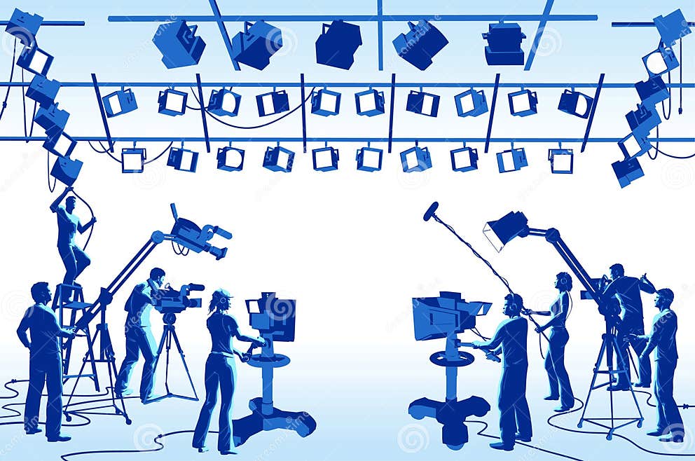 TV Channel Studio Crew stock vector. Illustration of women - 9304788
