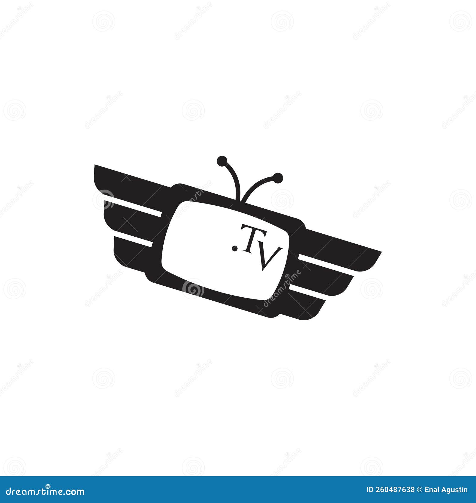 TV Channel Wings Logo Design Stock Vector - Illustration of animation ...