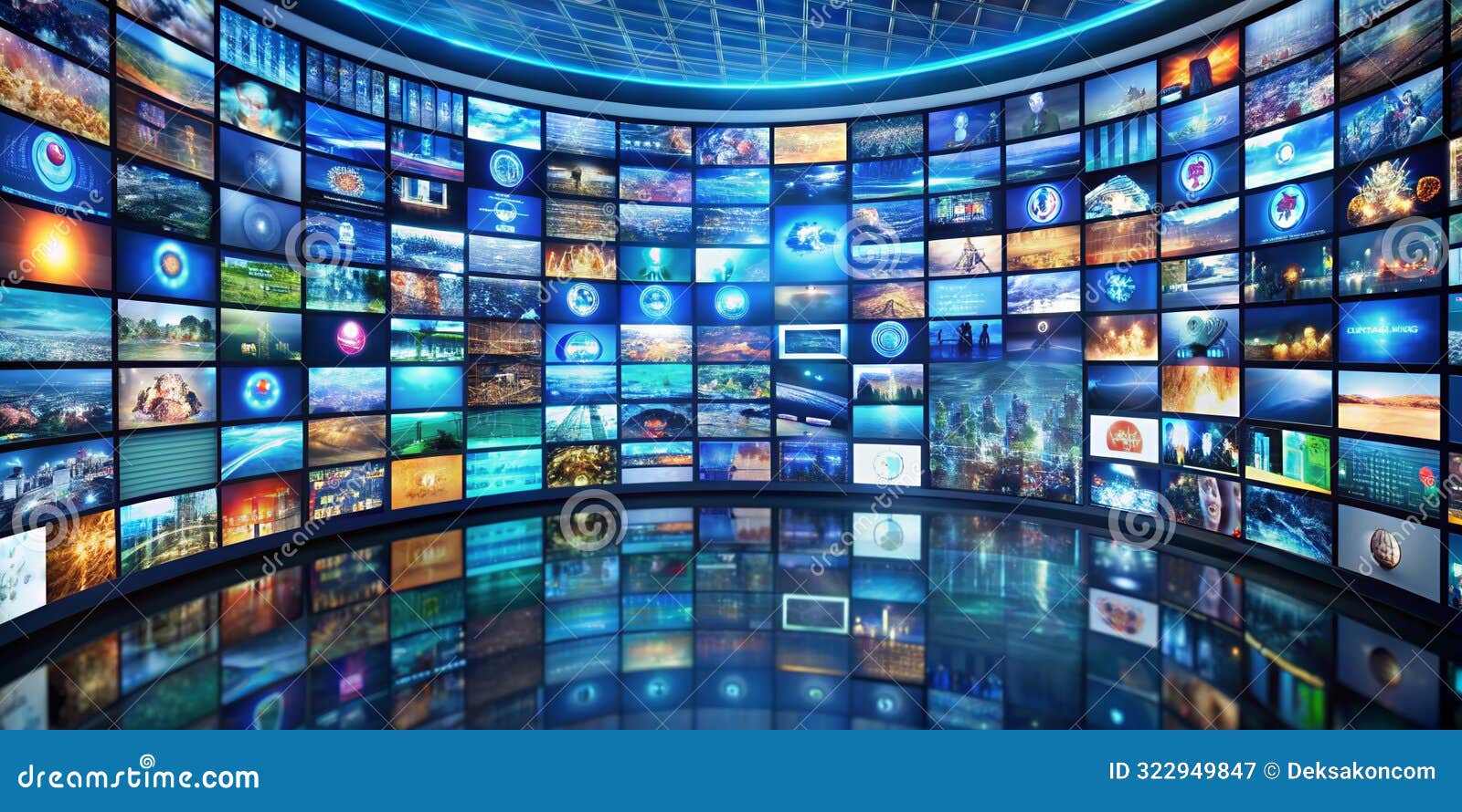Tv Channels Media Concept Multiple Television Screens or Monitors ...