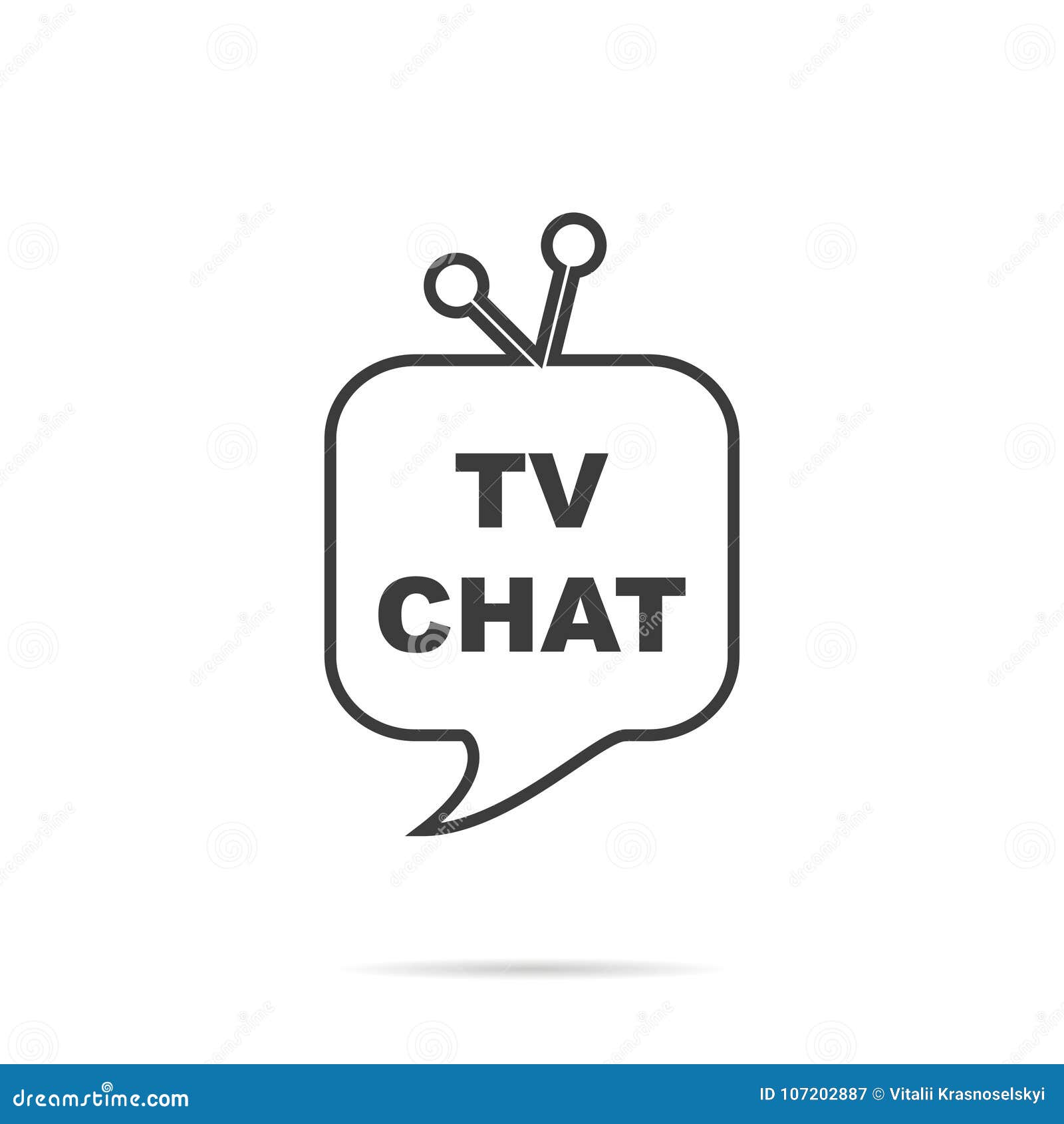 TV Chat Logo, with Shadow on White Background Stock Vector ...