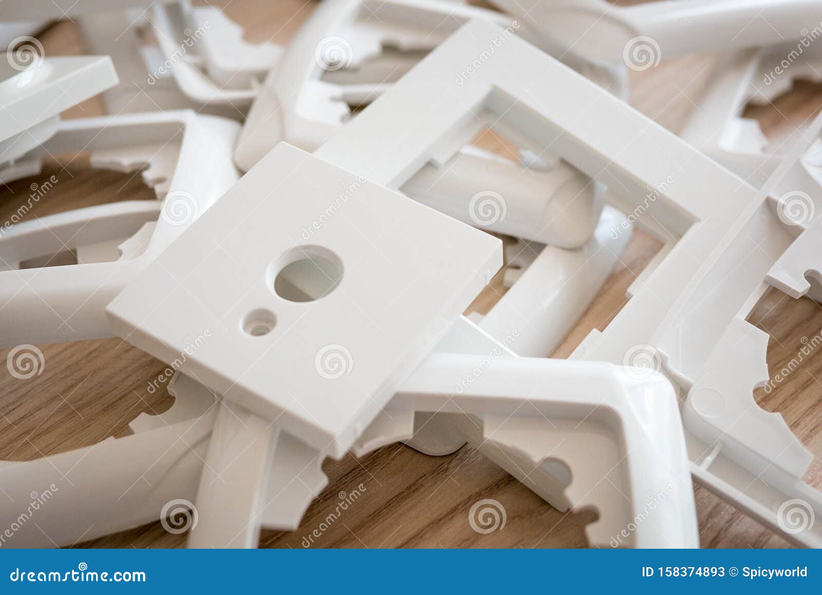 TV Coaxial Socket And The Stack Of Socket Frames Stock Photo ...