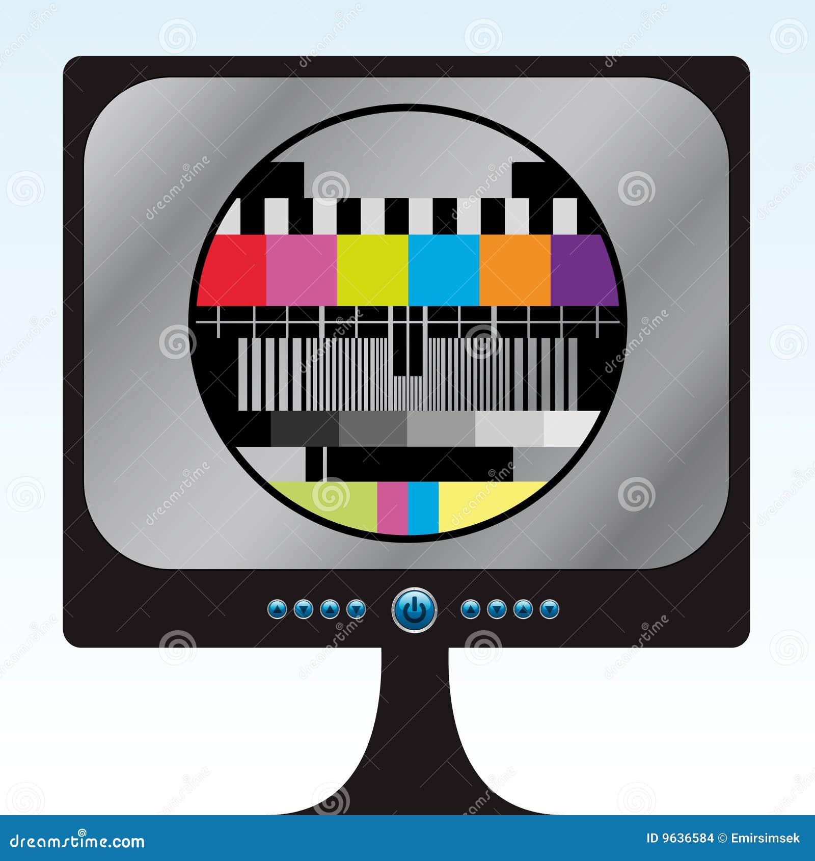 TV Color Test stock vector. Illustration of contrasts - 9636584