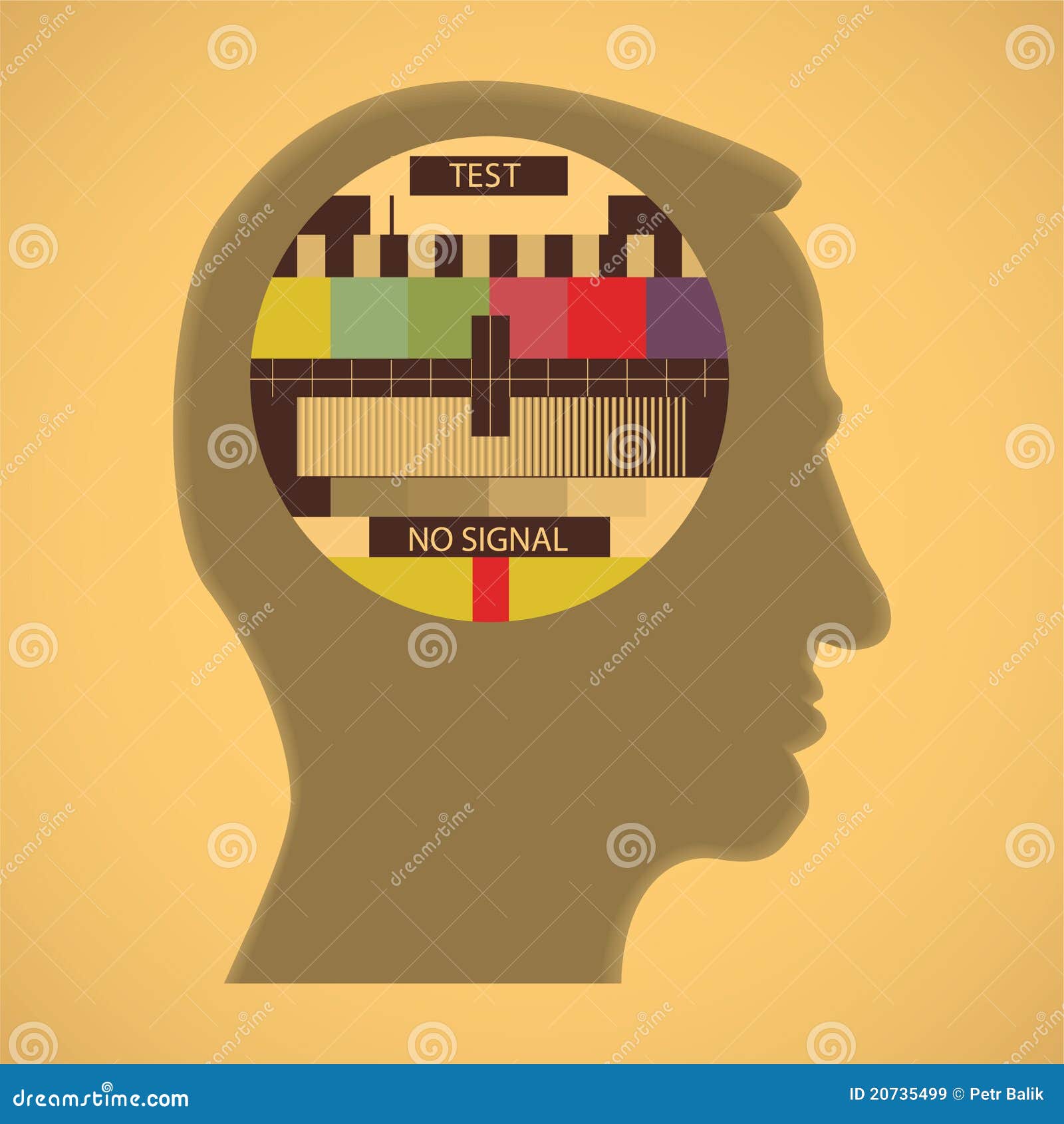 Tv color test in head stock illustration. Illustration of circle - 20735499
