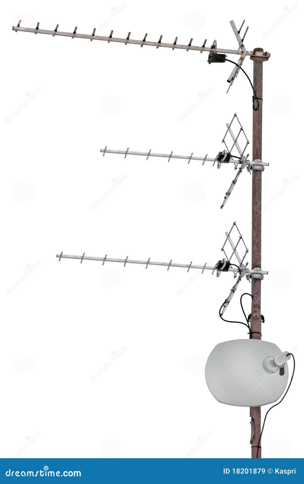 TV Communication Aerials, Residential, Isolated Stock Image - Image of ...