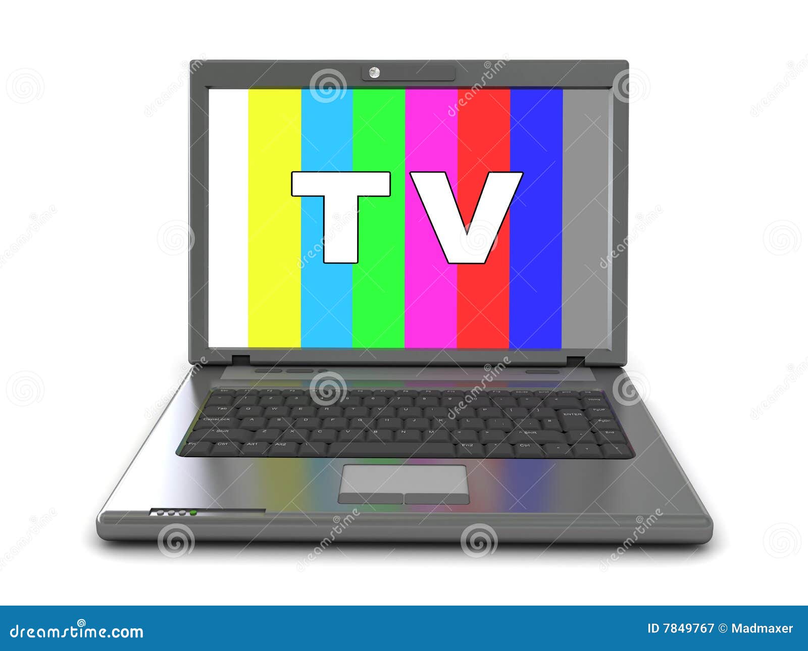 Tv on computer stock illustration. Illustration of symbol - 7849767