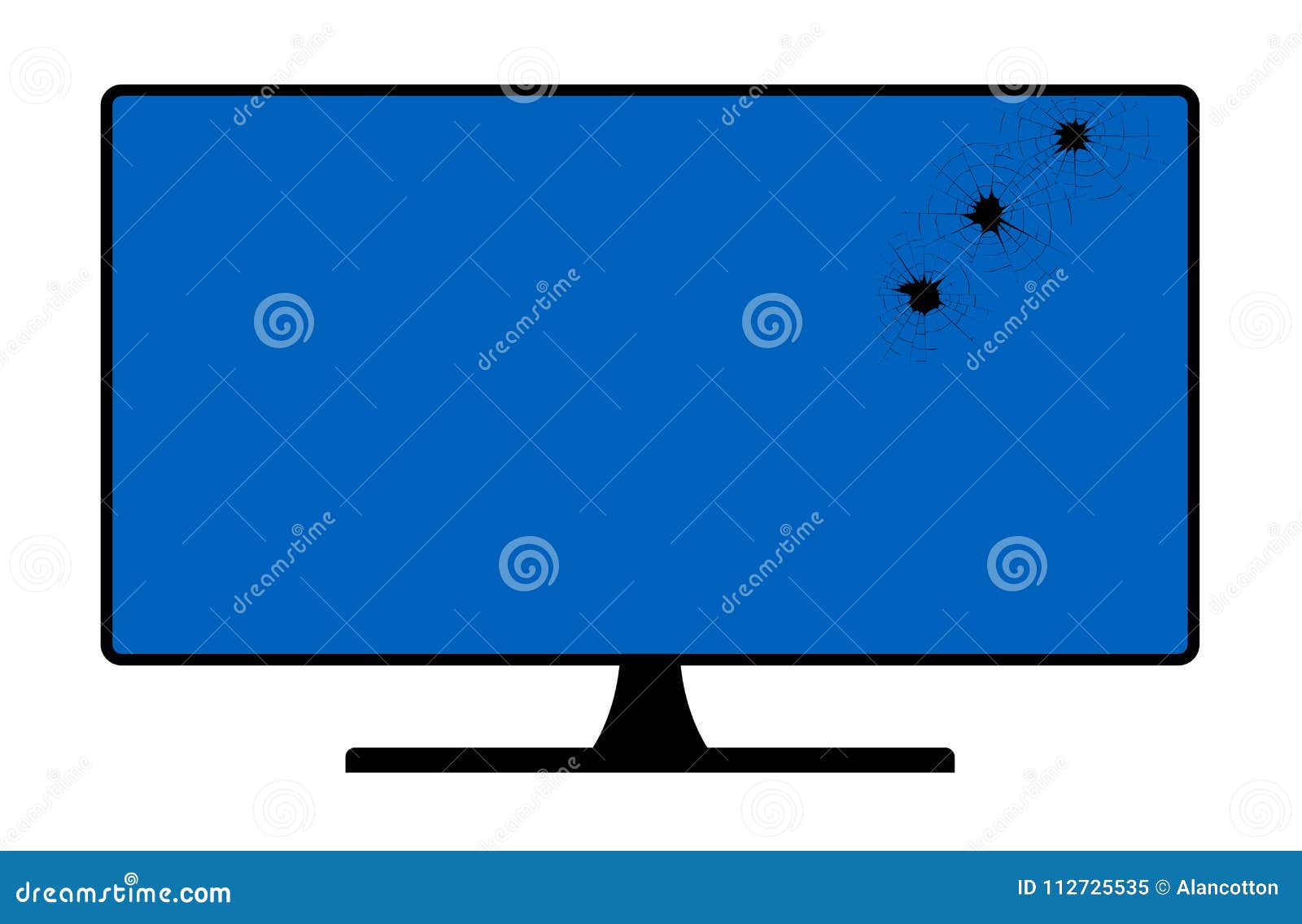 Computer Screen Bullet Holes Stock Vector - Illustration of graphic ...