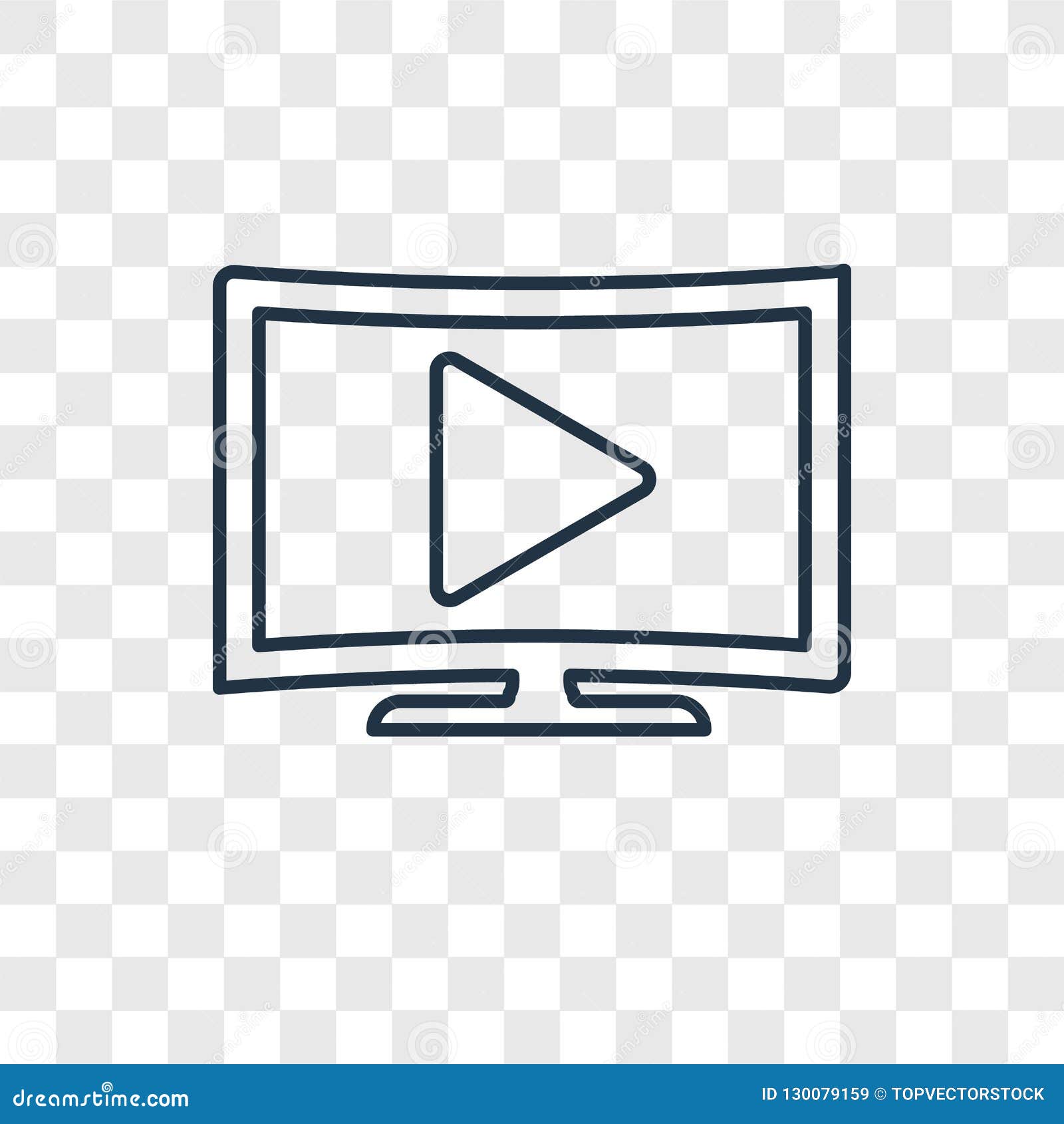 Tv Concept Vector Linear Icon Isolated on Transparent Background Stock ...