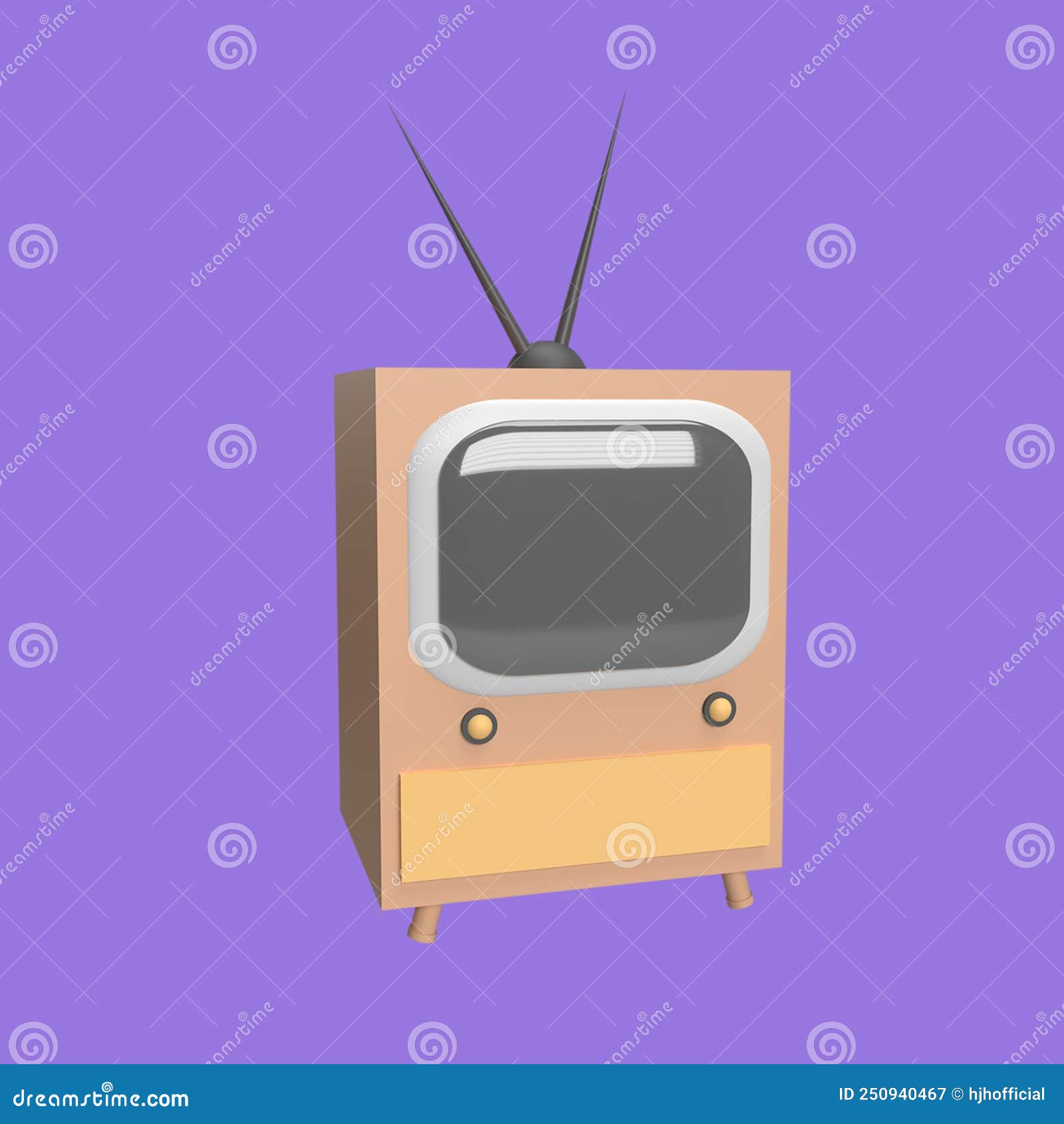 Tv 3d Icon Model Cartoon Style Concept. Render Illustration Stock ...