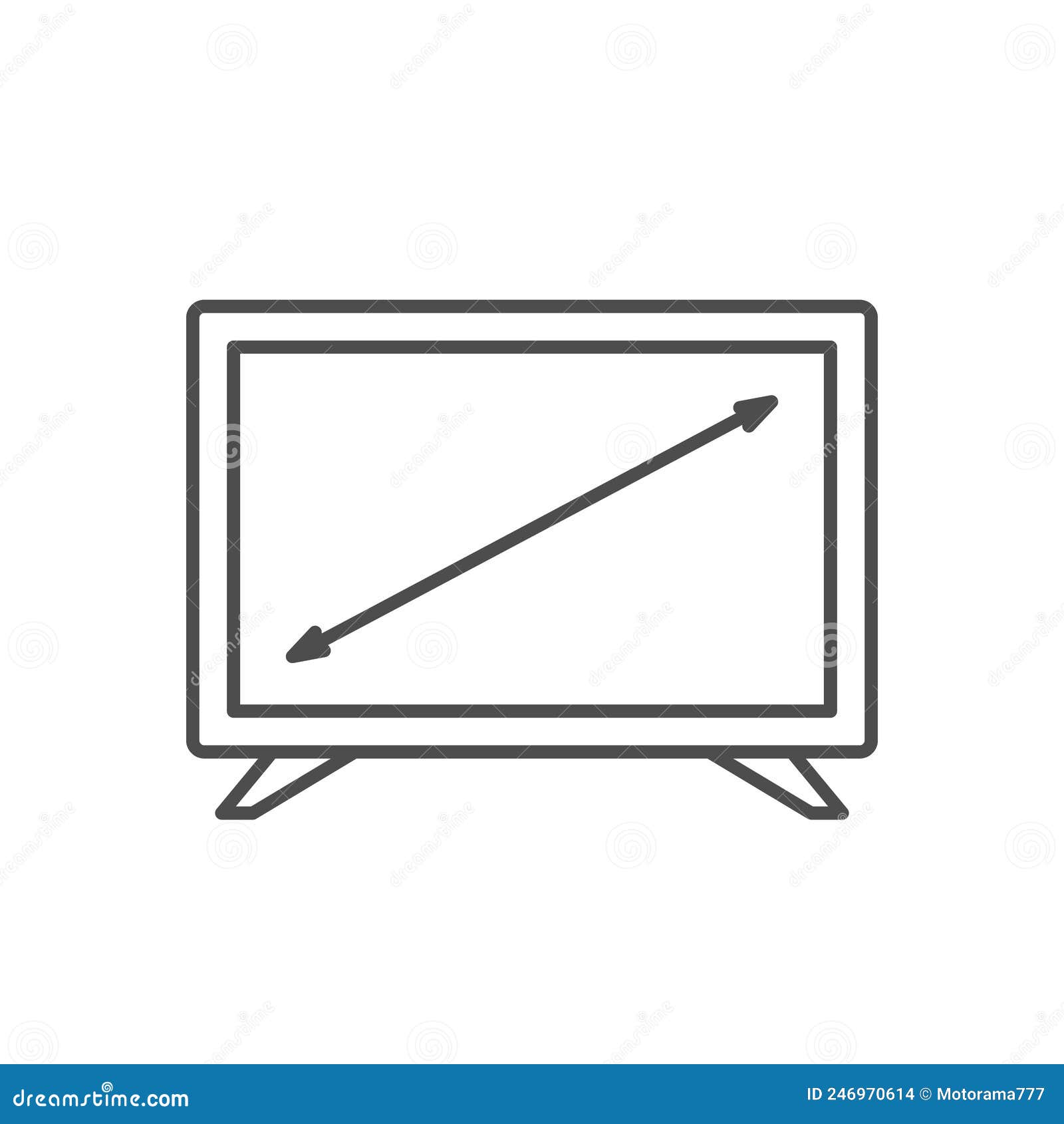 TV Diagonal Line Outline Icon Stock Vector - Illustration of high ...