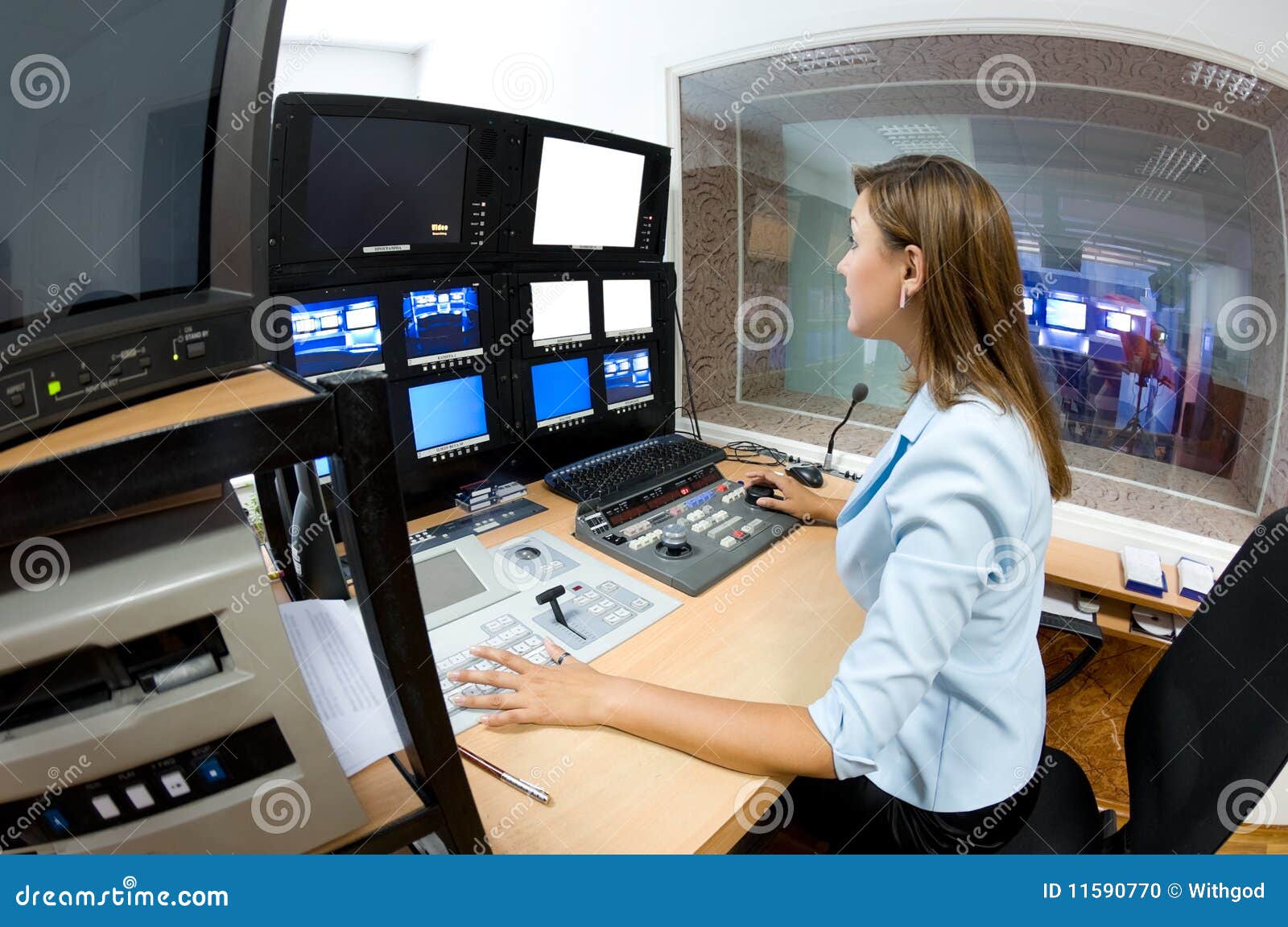 TV director at editor stock photo. Image of control, television - 11590770