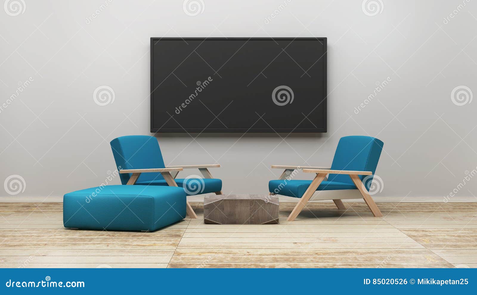 Tv display 3d render stock illustration. Illustration of chair - 85020526