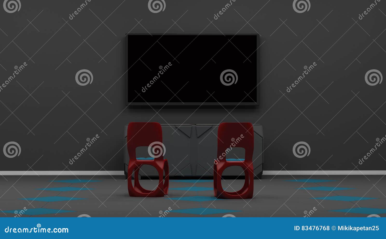 TV display 3D rendering stock illustration. Illustration of flat - 83476768