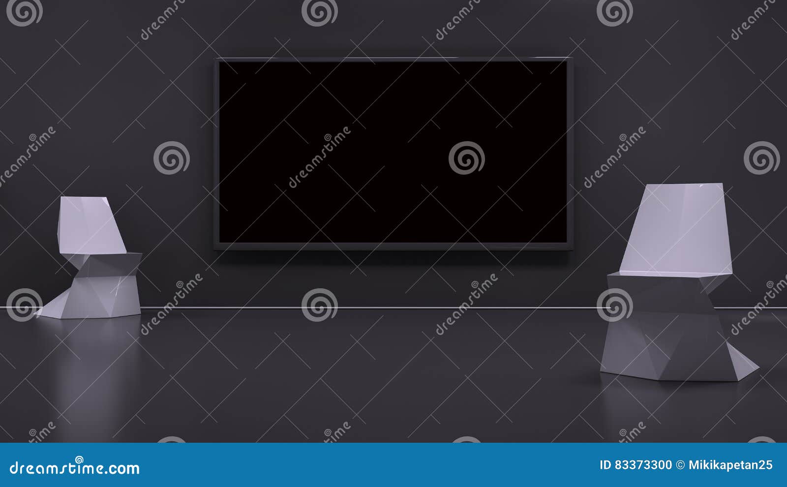 TV display 3D rendering stock illustration. Illustration of domestic ...