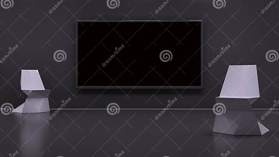 TV display 3D rendering stock illustration. Illustration of domestic ...