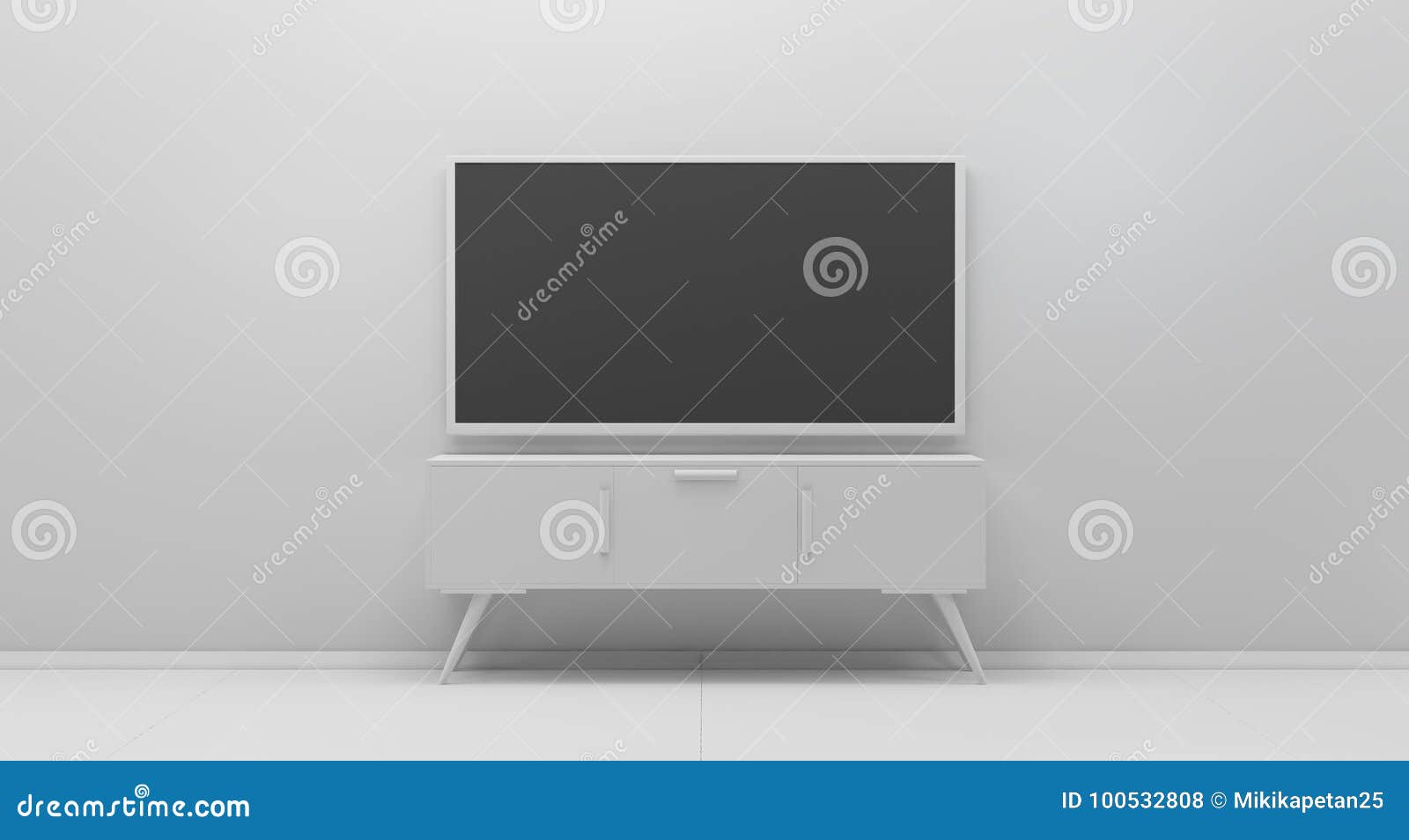 TV display 3D rendering stock illustration. Illustration of floor ...