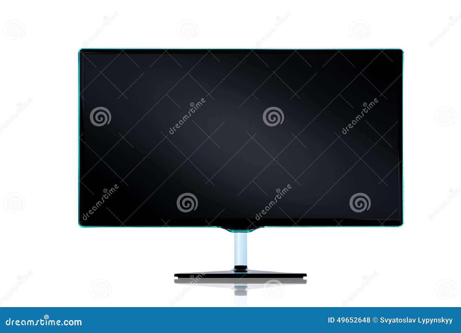 TV Display Isolated on White Stock Photo - Image of reflection, view ...