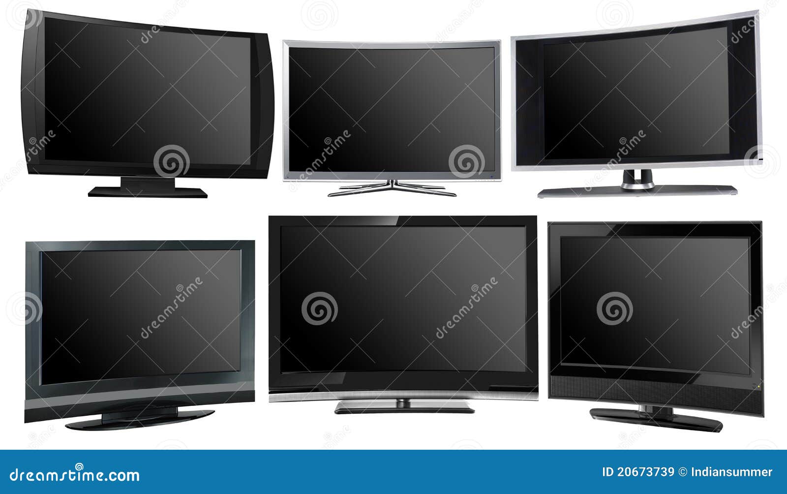 TV Displays, Different Models Stock Illustration - Illustration of ...