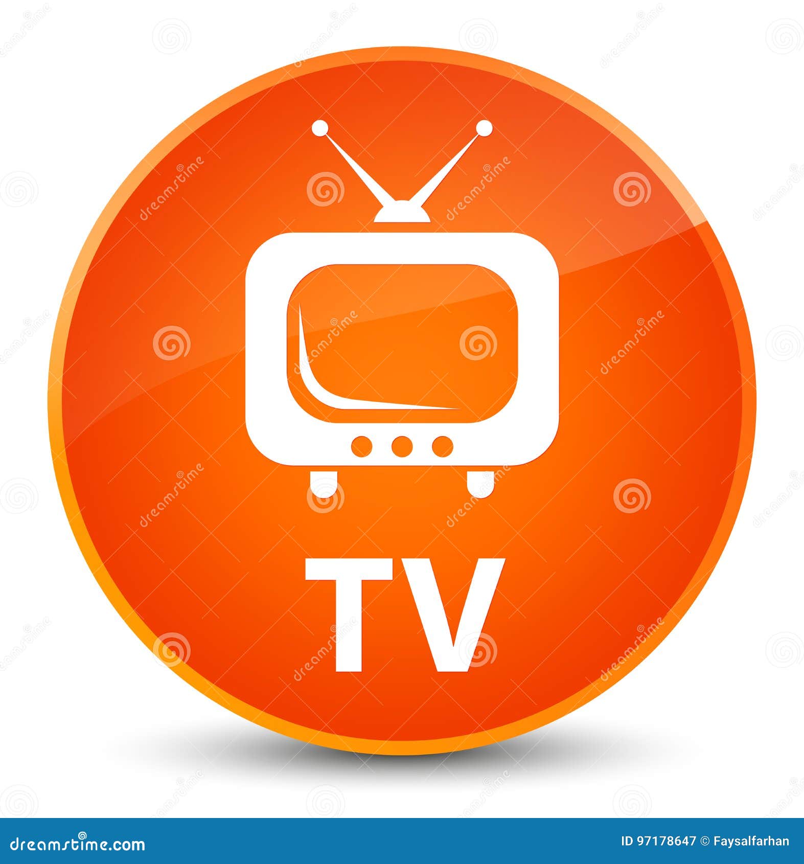 TV Elegant Orange Round Button Stock Illustration - Illustration of ...