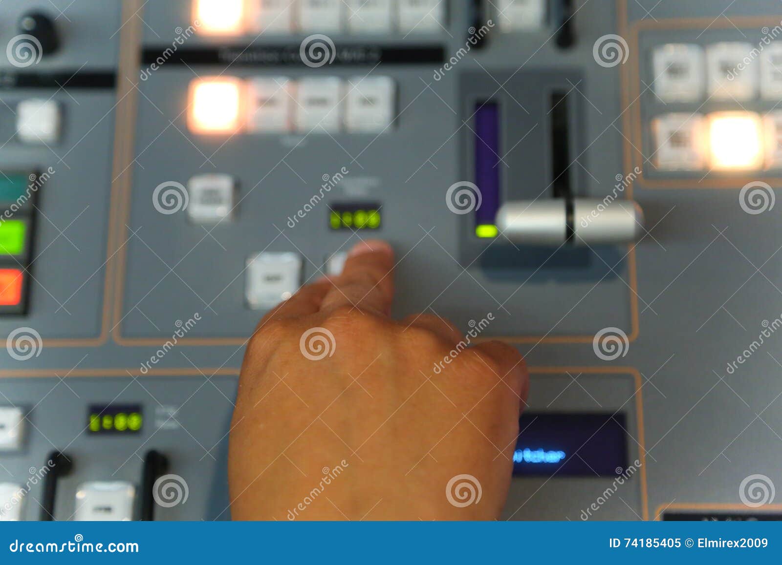 TV Engineer Working Editing with Video and Audio Mixer Stock Image ...