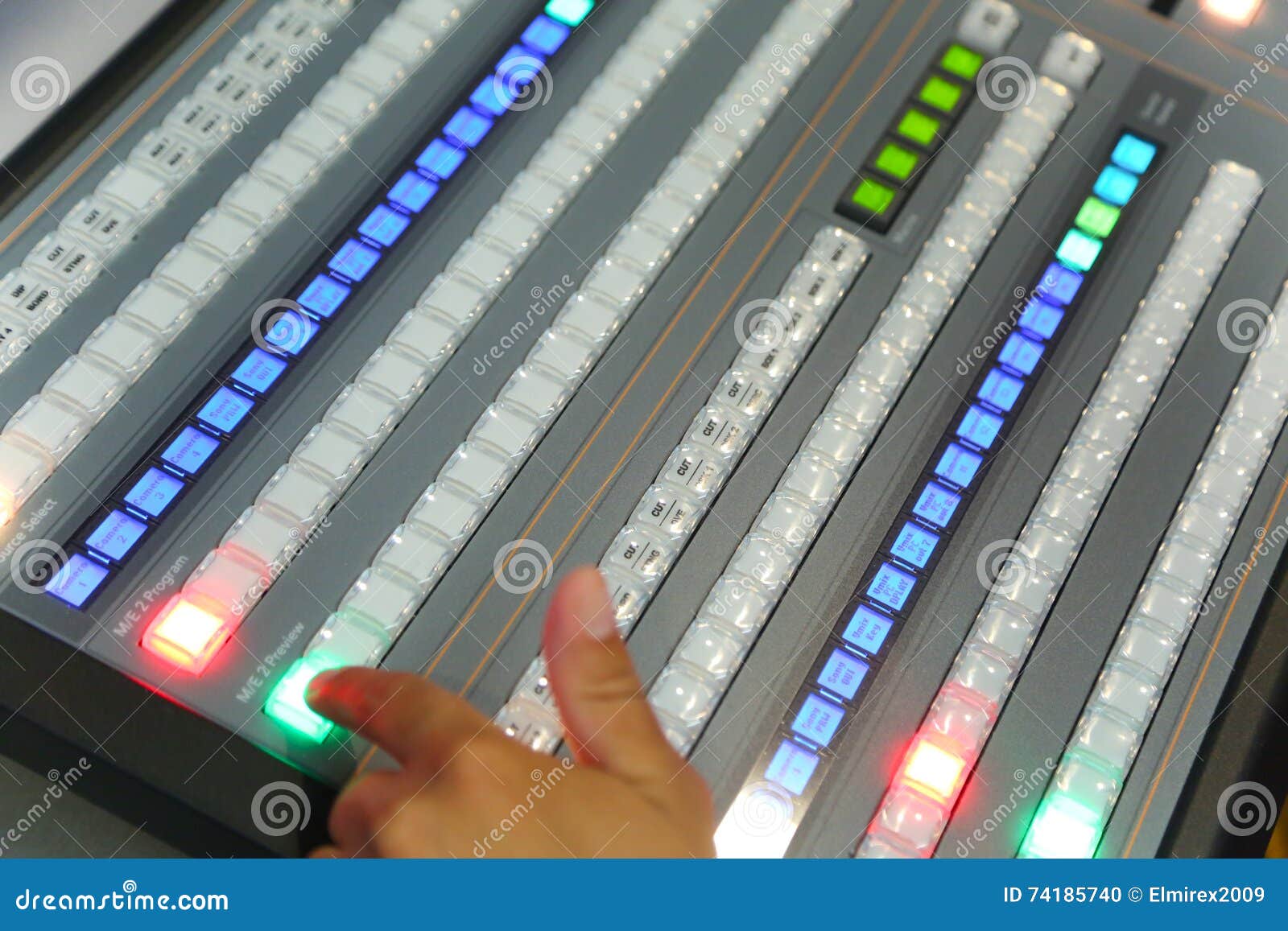 TV Engineer Working Editing with Video and Audio Mixer Stock Photo ...