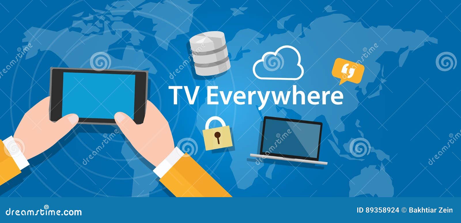 TV Everywhere Watch Television on Mobile Device Stock Vector ...
