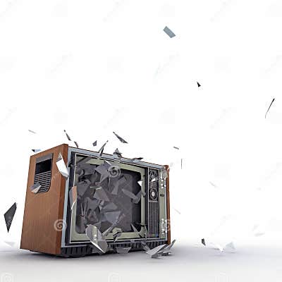 Tv exploding stock illustration. Illustration of black - 28192880